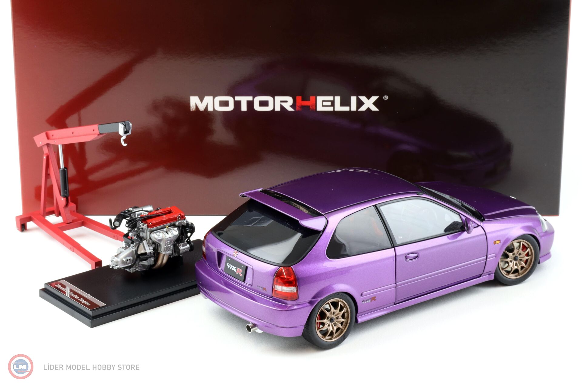 MOTORHELIX - 1:18 Motorhelix 1997 Honda Civic TypeR EK9 with Engine ...