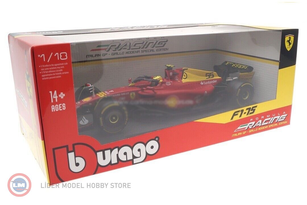 Burago - 1:18 2022 Ferrari F1-75 #55 SCUDERIA FERRARI 2022 Formula 1 ...